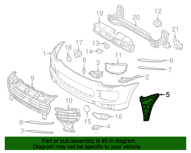 2015-2018 Porsche Cayenne Guide 958-505-177-50 | Gaudin Porsche Parts
