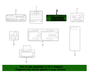2014-2019 Toyota Corolla Fan Label 16793-0T020 | Toyota Parts Center