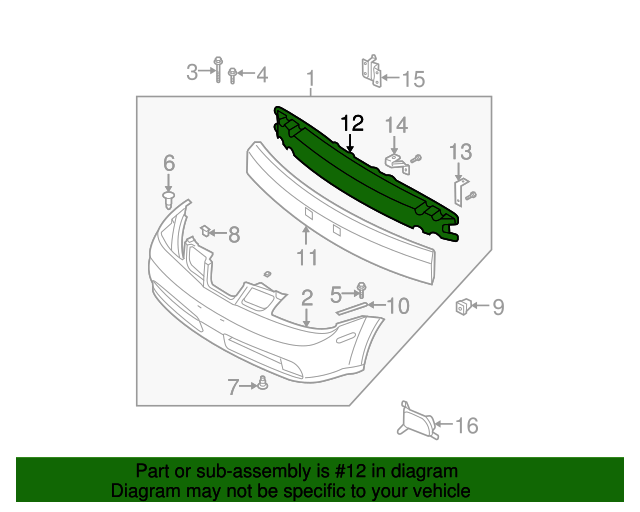 71720-85Z01 - Reinforced Beam - 2004-2008 Suzuki | World OEM Parts Subaru