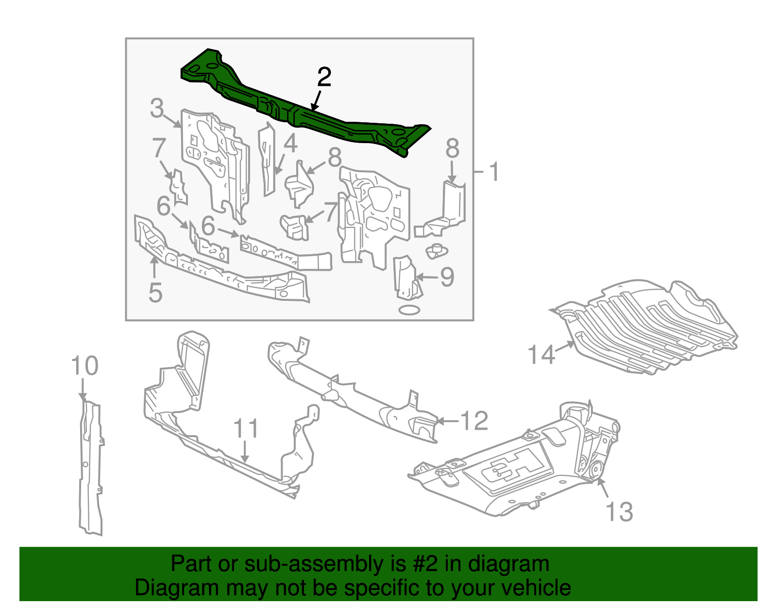 20929328 - Radiator Upper Support 2006-2010 Hummer | Gateway Buick GMC ...