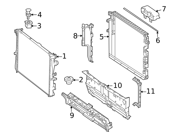 167-504-14-00 - Radiator Support Air Duct Bracket 2020-2024 Mercedes ...