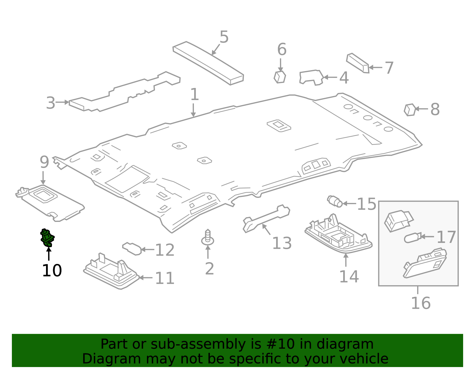 2019-2025 Toyota Sun-Visor Holder 74348-04030-C1 | Toyota Parts Center