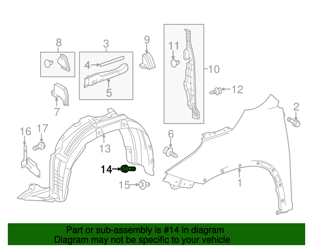 2000-2022 Toyota Radiator Support Splash Shield Screw 90159-60477 ...