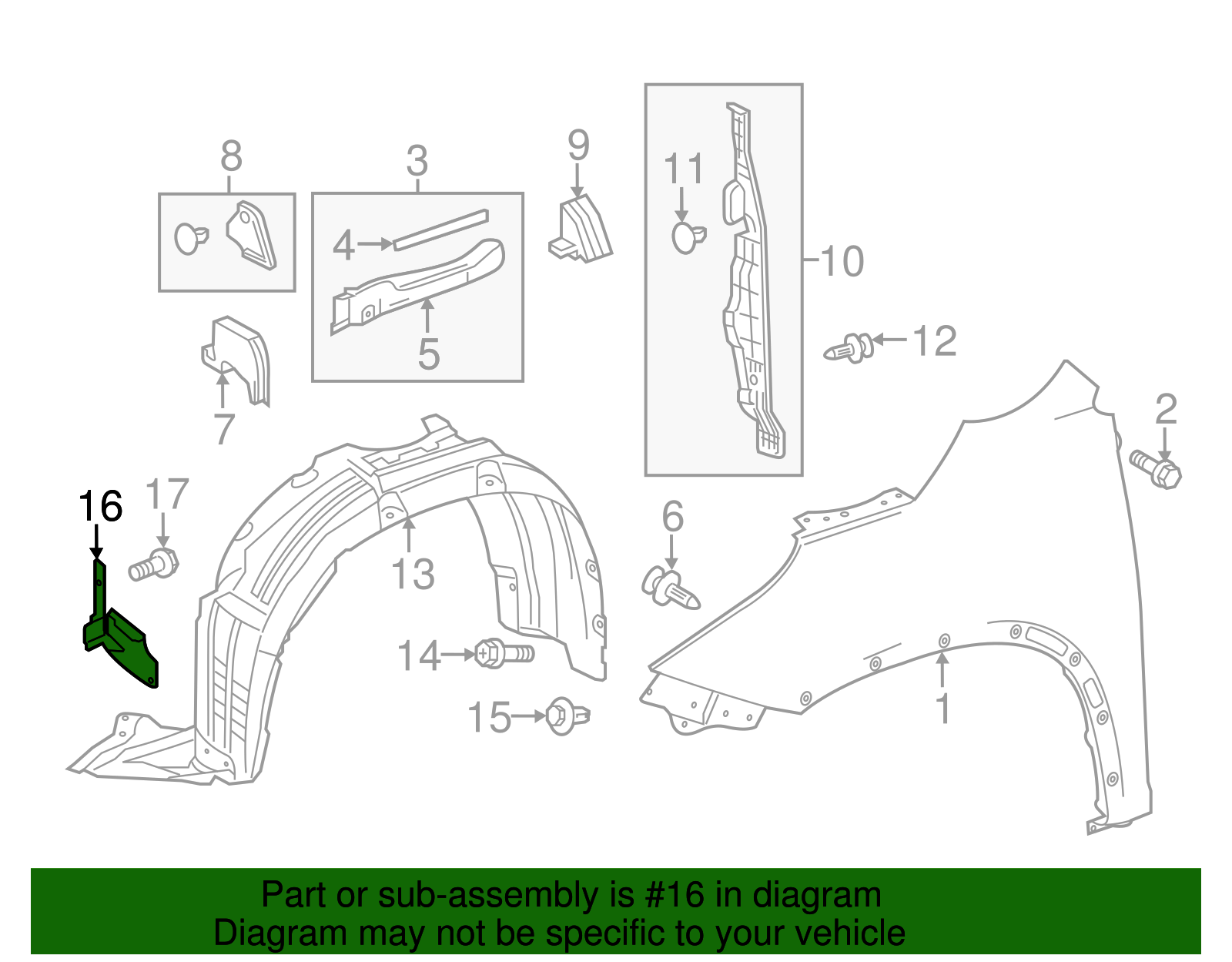 Genuine Toyota Pad part# 53851-0E020 for 2014-2019 Toyota Highlander ...