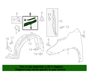2014-2019 Toyota Highlander Fender Splash Shield 53807-0E060 | Toyota ...