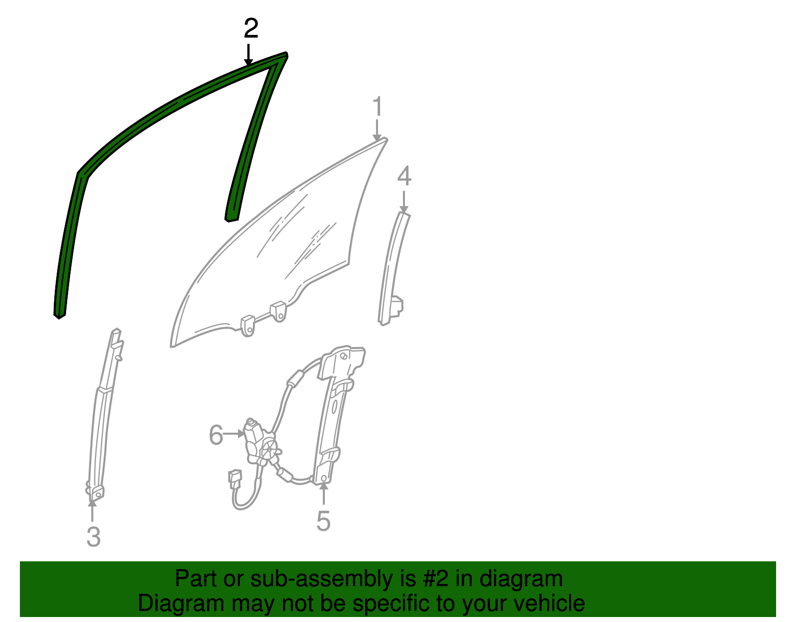 72275-S5S-E01 - Window Channel 2002-2005 Honda Civic | Honda Parts Online
