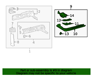 2018-2021 Toyota C-HR 2018-2021 Toyota C-HR - Rear Side Member 57024 ...