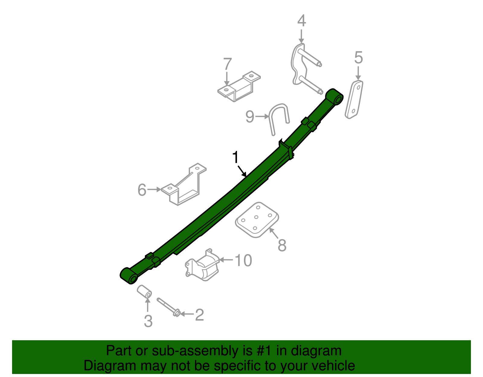 2005-2015 Nissan Xterra Leaf Spring Assembly 55020-EA00B | Bill Kay ...