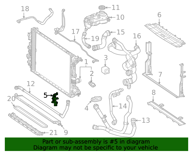 2020-2023 Mercedes-Benz Radiator Lower Bracket 177-500-34-00 | MB OEM Parts