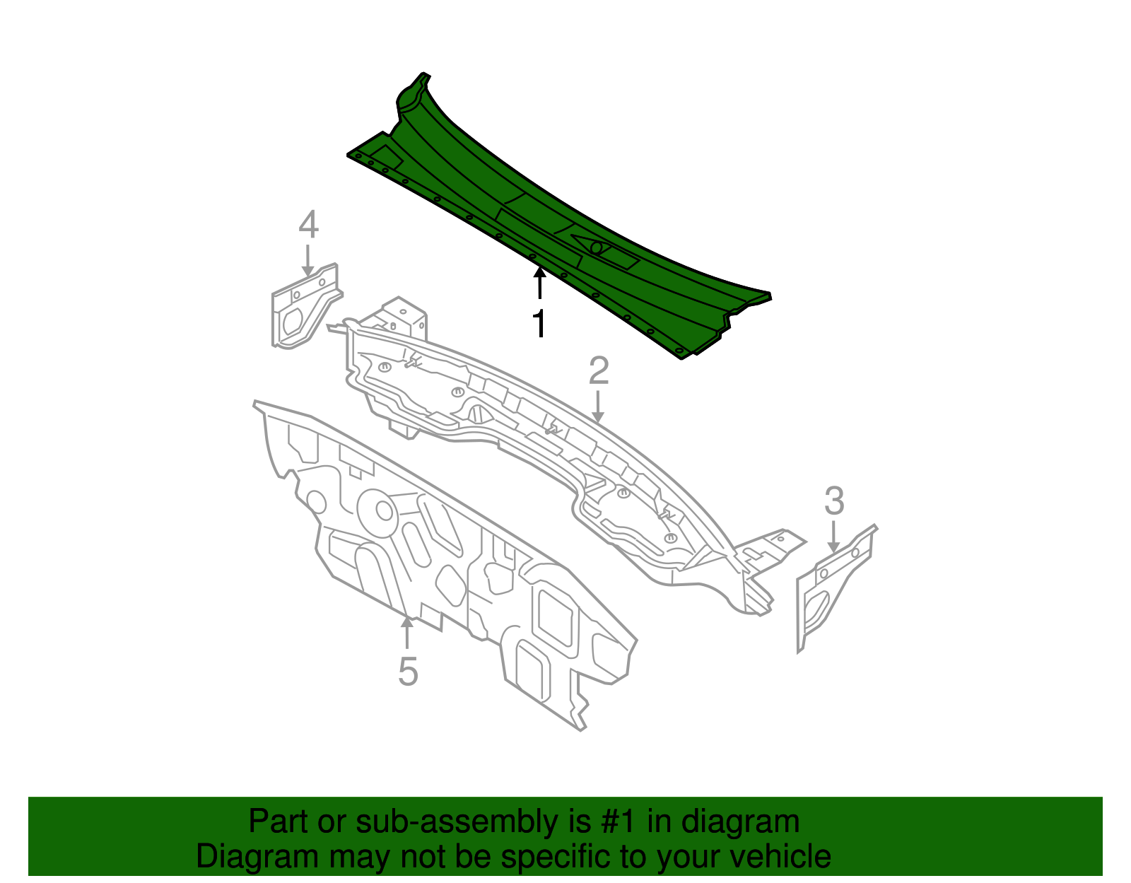 86150-1F000 - Cowl Vent Panel 2005-2010 Kia Sportage | Kia.Parts Store
