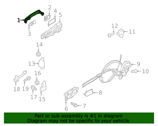 2018-2024 Nissan Handle, Outside 82640-5RB2A | Temecula Nissan Parts