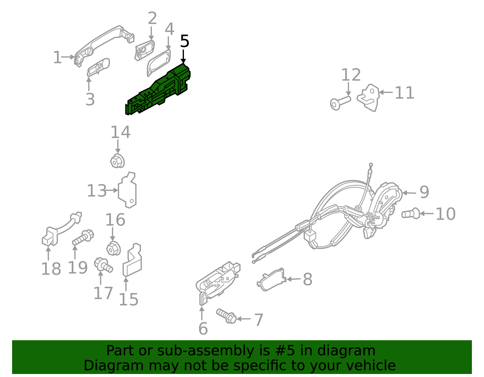 2018-2024 Nissan Kicks Handle Base 80611-5RL0A | My Nissan Part