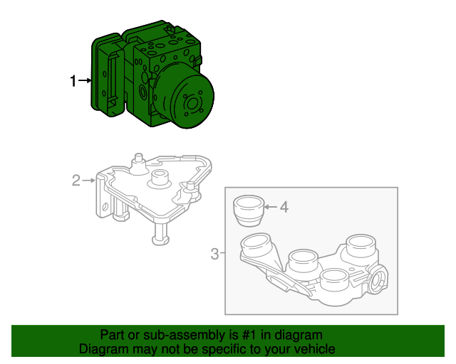 205-900-46-49 - ABS Hydraulic Assembly 2019-2023 Mercedes-Benz C 300 ...