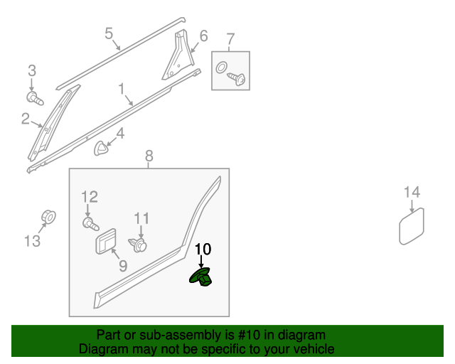 2016-2021 Kia Body Side Molding Retainer 87756-2W000 | TascaParts.com
