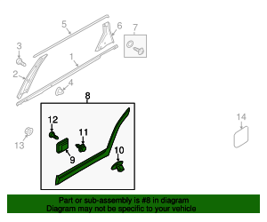87732-C6000 - Body Side Molding 2016-2020 Kia Sorento | Kia.Parts Store