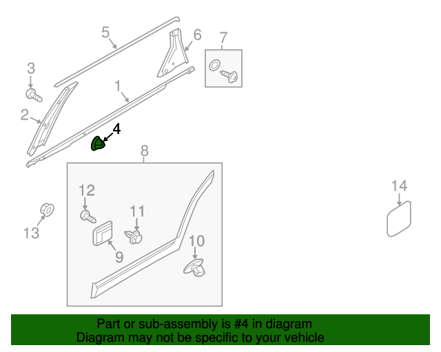 2001-2023 Kia Applique Grommet 14910-04000 | OEM Parts Online