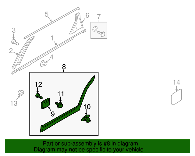 87732-C6000 - Body Side Molding 2016-2020 Kia Sorento | Kia.Parts Store