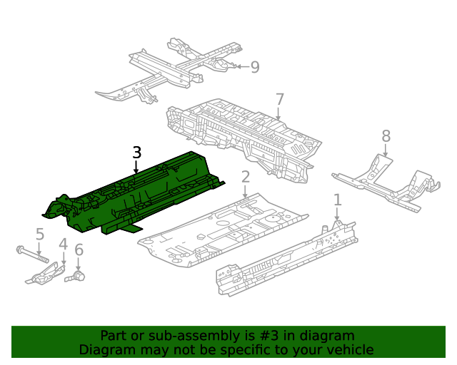 OEM 2023 Honda Civic Center Floor Pan 65120-T60-A00ZZ | Honda ...