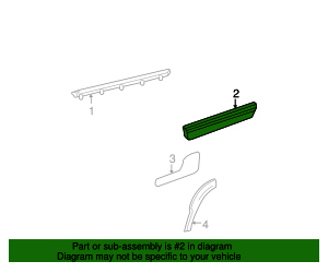 2000-2004 Chevrolet Tahoe Driver Side Rear Door Molding 88944485 ...