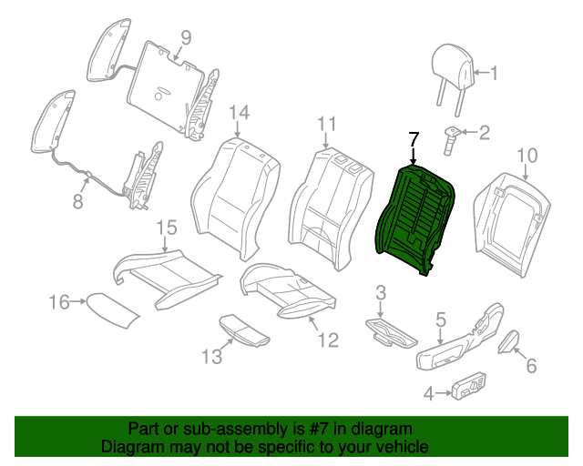 52-10-7-414-625 - Seat Back Frame 2018-2023 BMW | AutoNationParts.com