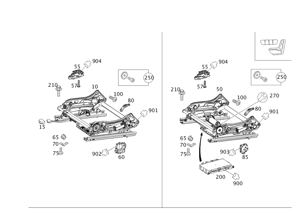 000-910-79-02 - Parts Kit, Seat Adjustm 2006-2018 Mercedes-Benz | MB ...