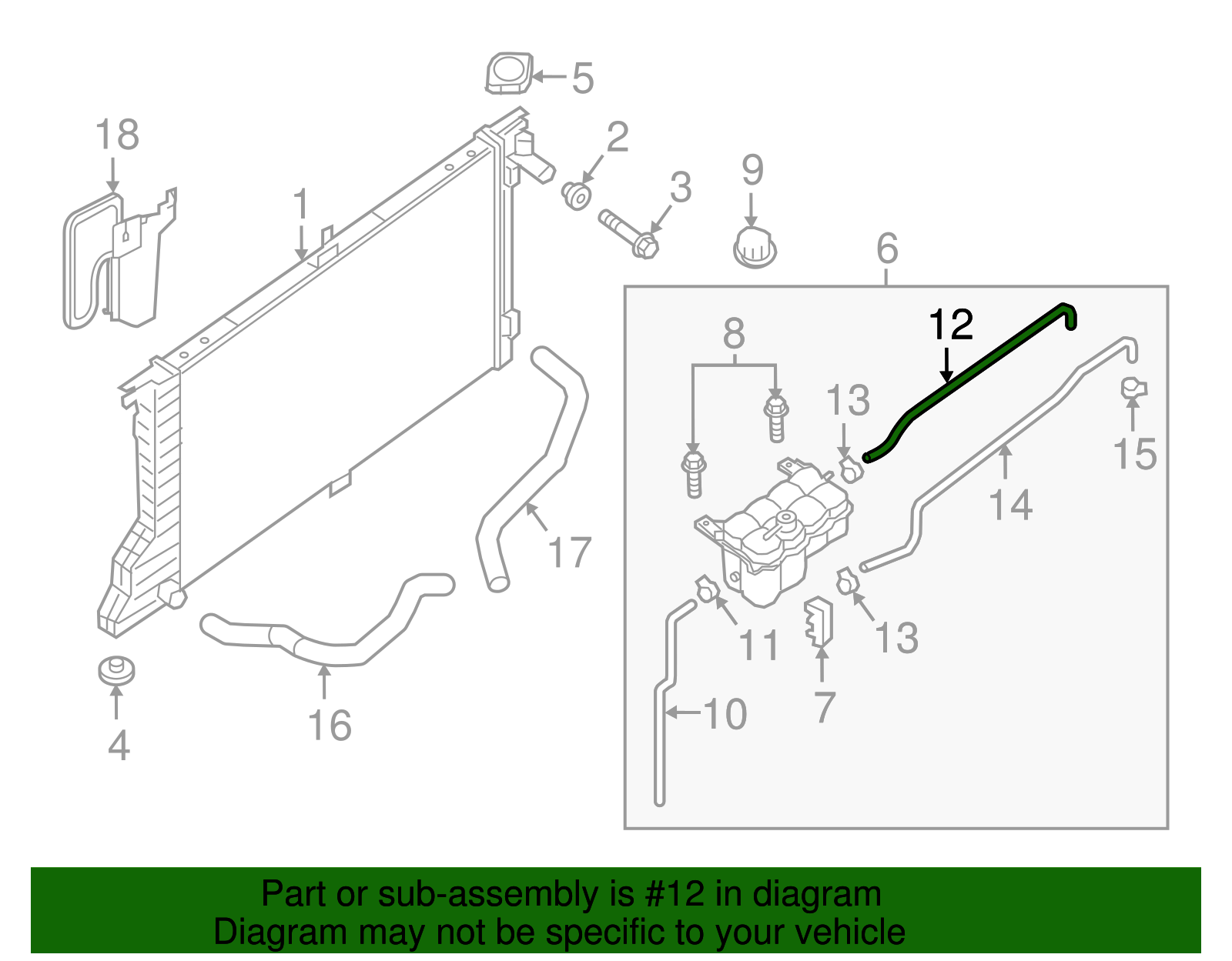 2016-2024 Nissan Reservoir Hose 21741-EZ30B | Nissan Parts Central