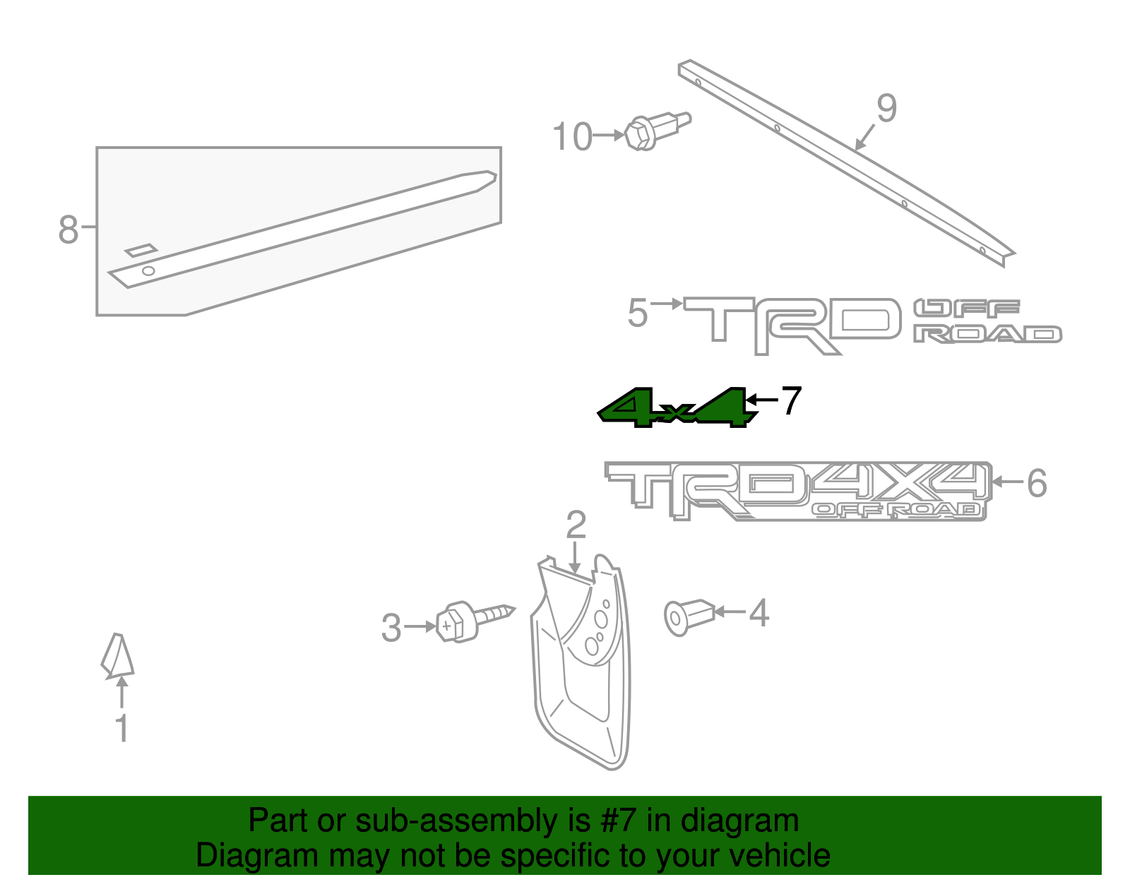 75473-0C030 - 2007-2023 Toyota - Tailgate Emblem (Rear) | Sparks Parts