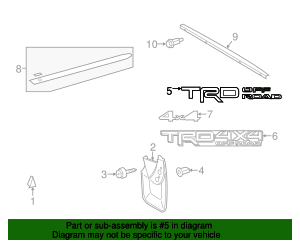 2016-2023 Toyota Decal 75996-04080-A0 | Toyota Parts Center
