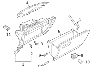 2019-2020 Volkswagen Arteon Glove Box Frame 3G8-857-114 | QuirkParts