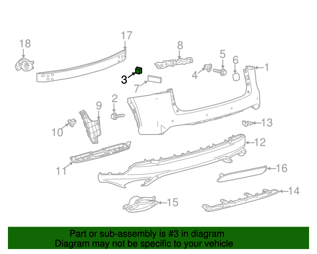 52462-78011 - Bumper Cover Pad 2015-2021 Lexus | Longo Lexus Parts