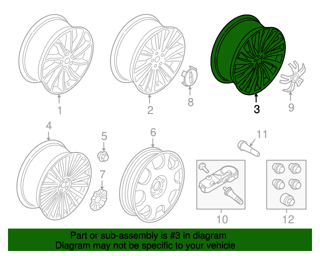 Genuine OEM Ford Part - Wheel, Alloy HP5Z-1007-F | Genuine OEM Ford ...