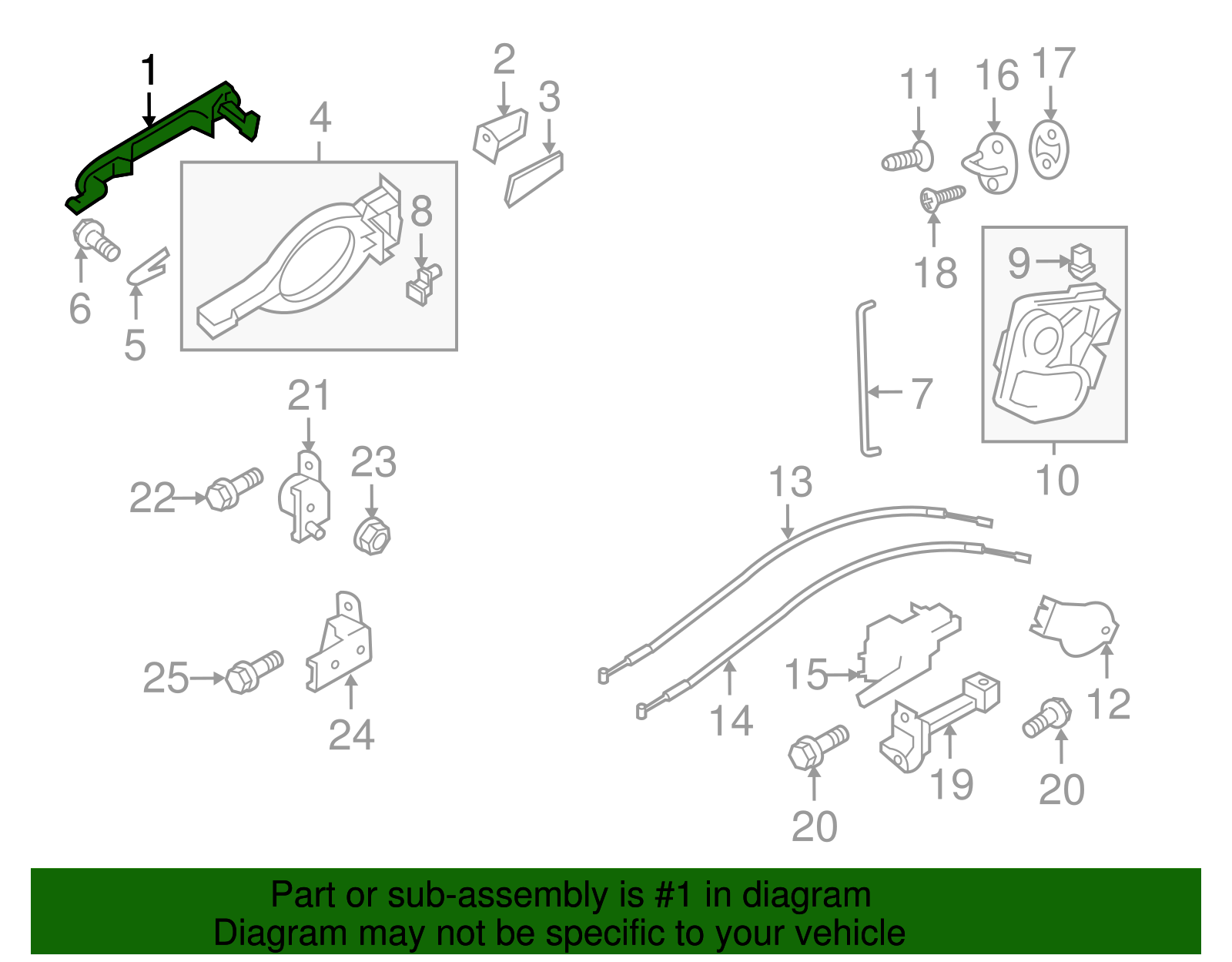 2020-2024 Mitsubishi Outlander Sport Handle, Outside 5716A013YF ...