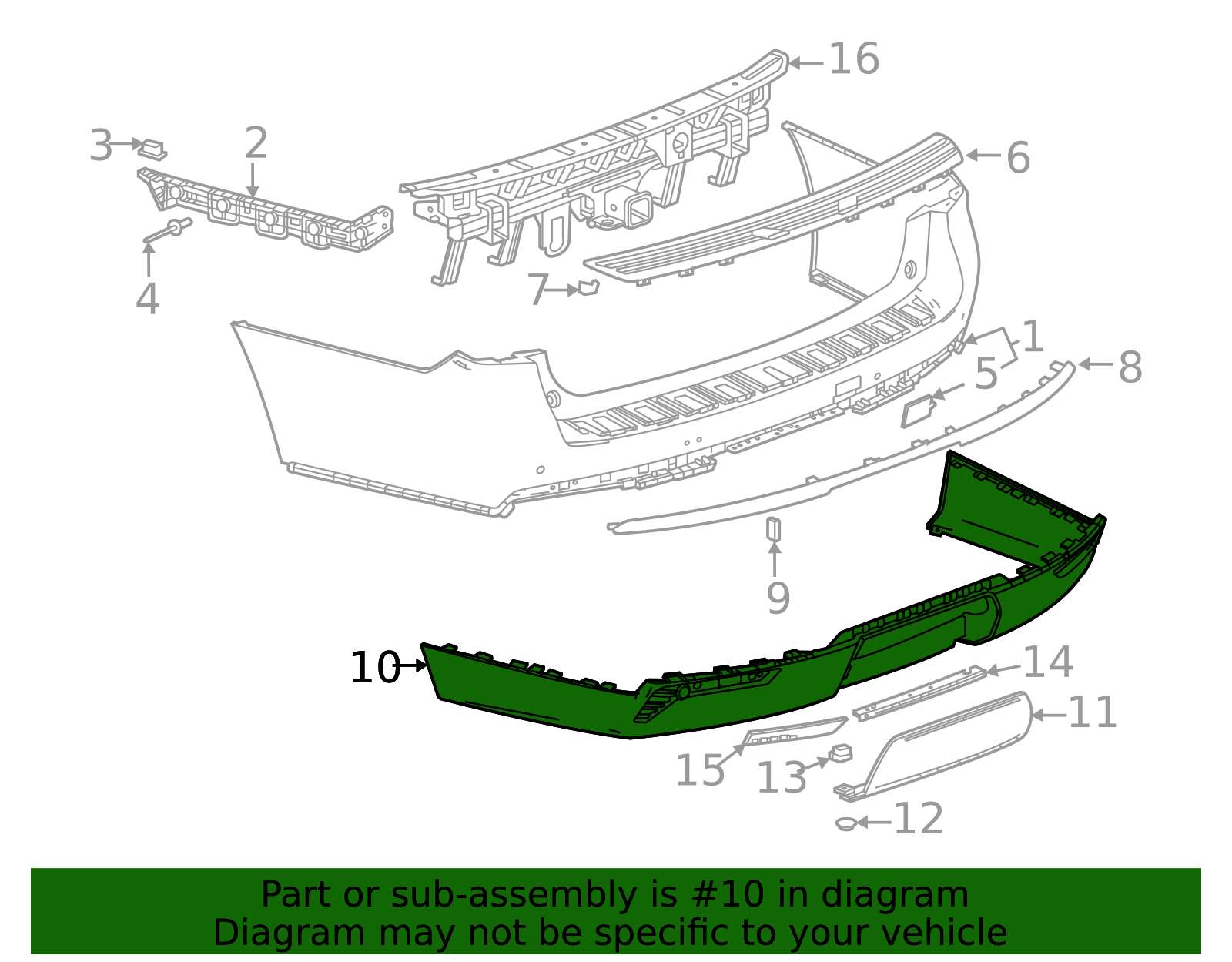 2021-2024 GM Black Rear Bumper Lower Fascia 84751057 GM | GMPartsDirect.com