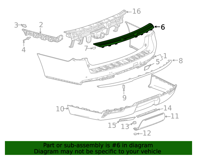 2021-2024 GM Rear Bumper Fascia Step Pad 84286523 GM | GMPartsDirect.com