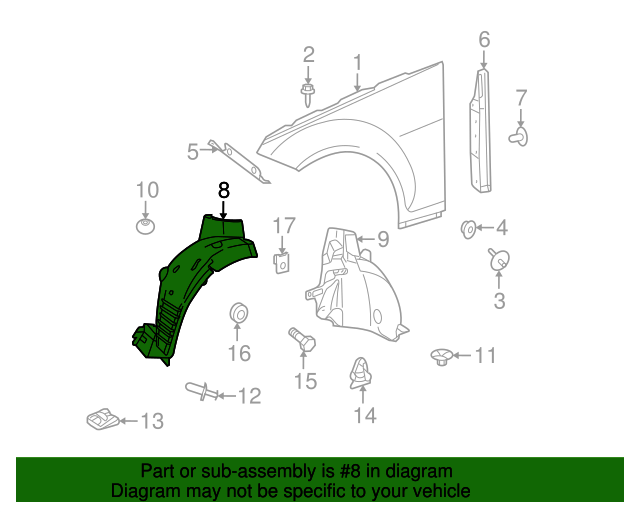 204-690-57-30 - Fender Liner 2008-2011 Mercedes-Benz | Mercedes-Benz ...