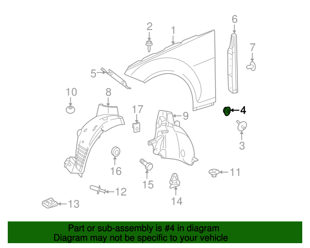 414-990-00-51 - Fender Nut 1998-2023 Mercedes-Benz | Mercedes-Benz USA ...