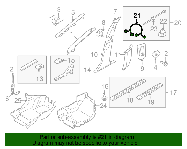 2010-2017 Volvo XC60 Harness Insulator 9168793 | TascaParts.com