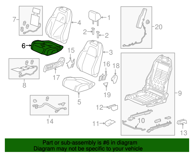 2017-2020 Honda CR-V Cover, R Front Seat Cushion Trim *YR449L ...