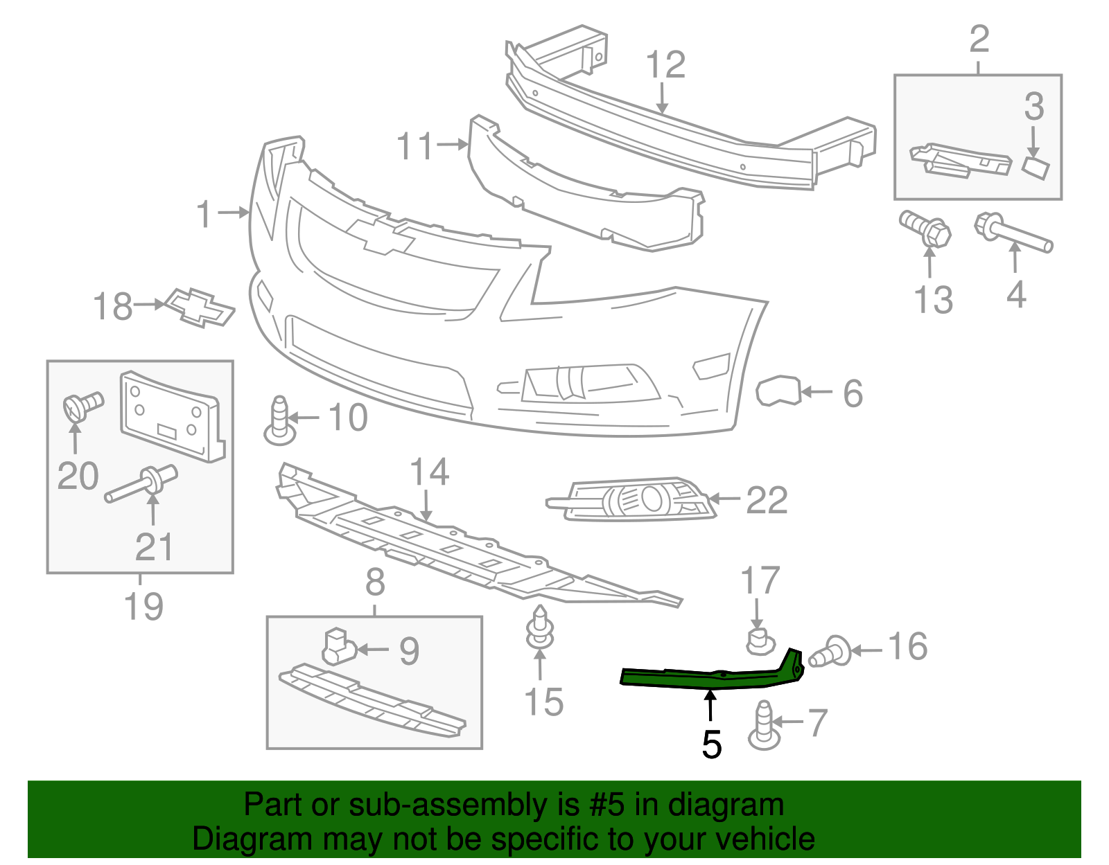 2011-2016 Chevrolet Front Driver Side Bumper Fascia Outer Bracket ...