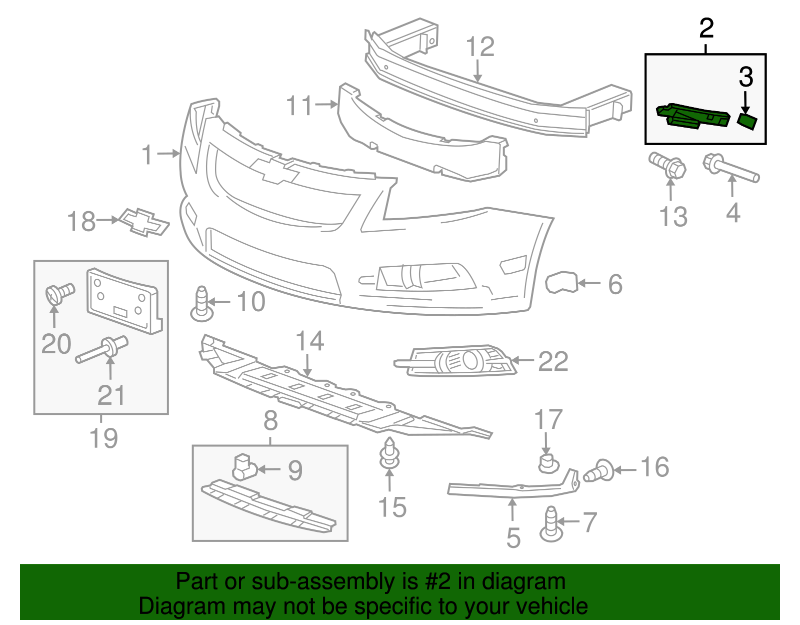 2011-2016 Chevrolet Front Driver Side Bumper Fascia Guide 95328893 GM ...