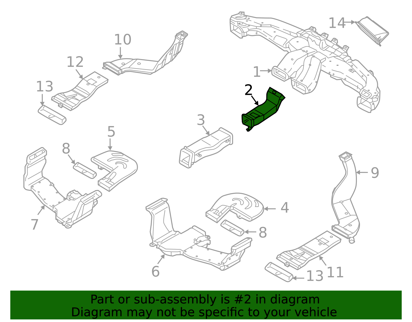 2020-2022 Genesis G90 Duct Assembly Rear Vent 97010-D2000 | QuirkParts