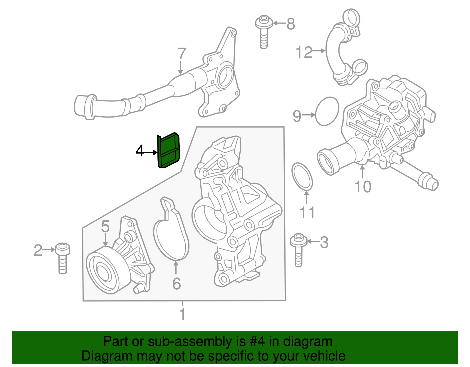 11518632586 - 2016-2021 BMW Water Pump Assembly Gasket (11-51-8-632-586 ...