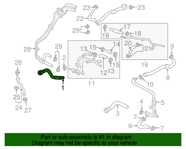 2015 Volkswagen Upper Hose 5Q0-122-101-GJ | VW Direct Parts