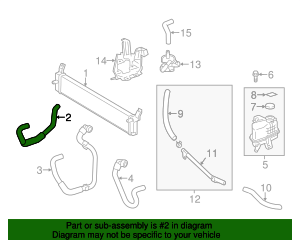 2013-2018 Lexus ES300h Radiator Hose G9227-06010 | Genuine Lexus Parts