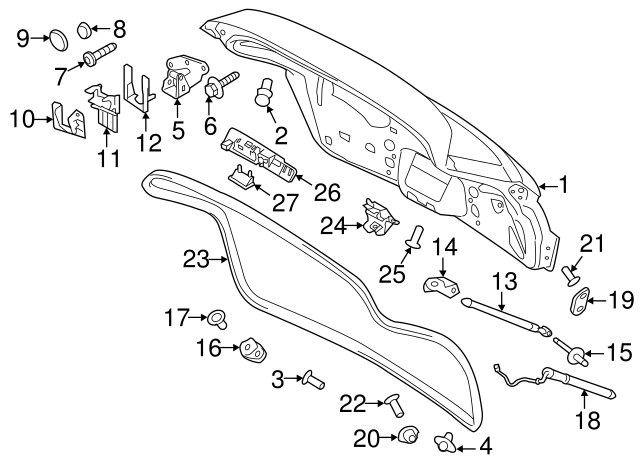 2011-2014 Porsche Cayenne Lift Gate 958-512-011-07-GRV | Sunset Porsche ...