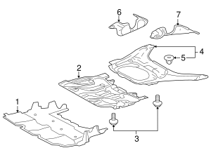 2007-2012 Lexus LS460 Radiator Support Splash Shield 51440-50040 ...