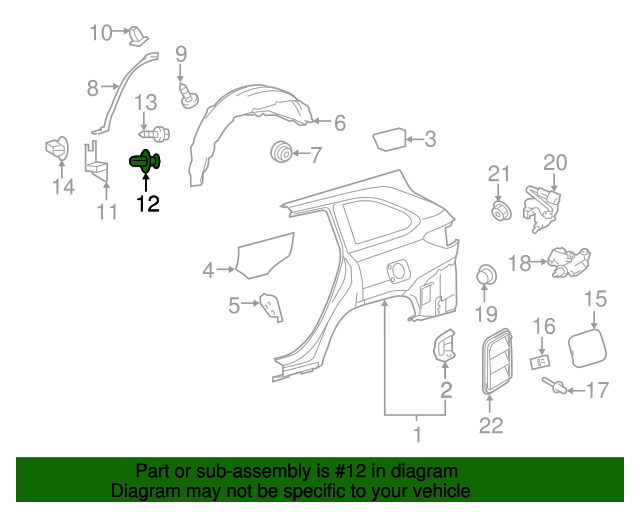 2014-2019 Toyota Highlander Pad Clip 75867-30140 | Toyota Parts Center