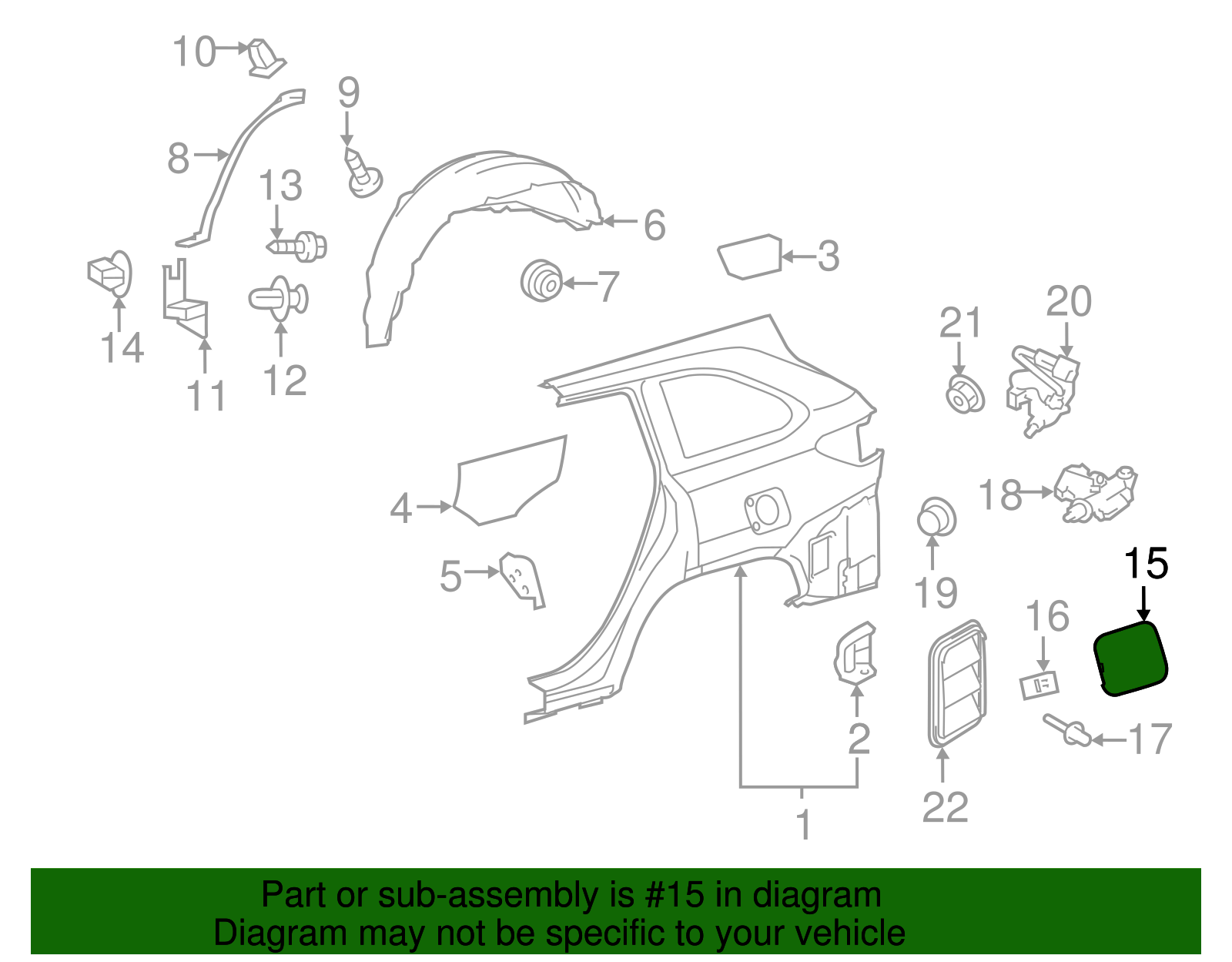 2014-2019 Toyota Highlander Fuel Door 77350-0E040 | Toyota OEM Parts Online