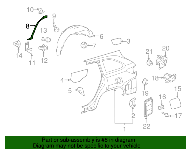 61667-0E050 - Seal - 2014-2019 Toyota Highlander | OEM Genuine Toyota Parts