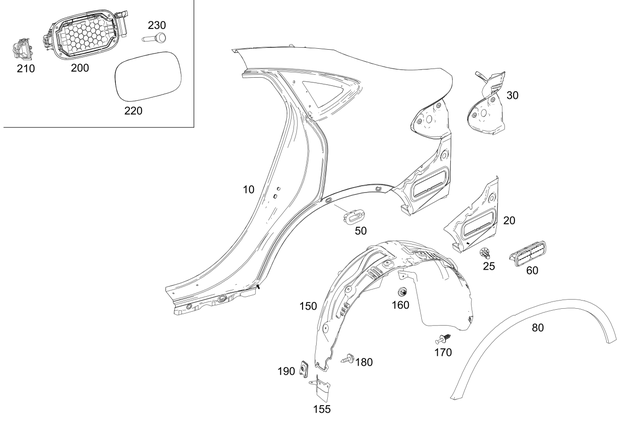 253-630-89-01 - Paneling, Side Wall 2019-2021 Mercedes-Benz GLC63 AMG S ...